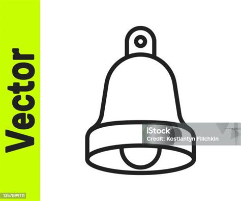 흰색 배경에 격리 된 검은 줄 교회 종 아이콘 알람 기호 서비스 벨 핸드벨 기호 알림 기호 벡터 검은색에 대한 스톡 벡터 아트 및 기타 이미지 Istock