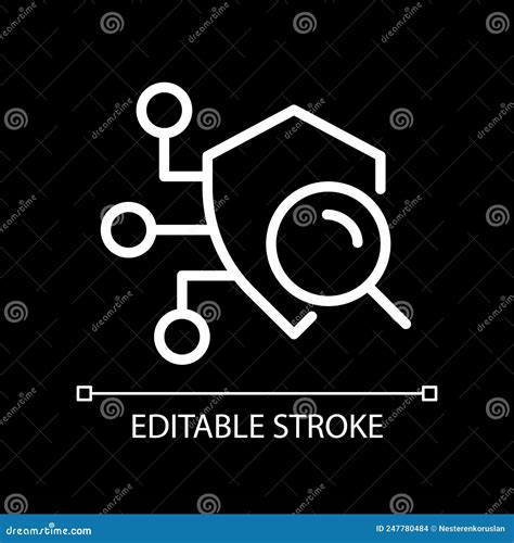 Security Scan Pixel Perfect White Linear Icon For Dark Theme Stock Vector Illustration Of