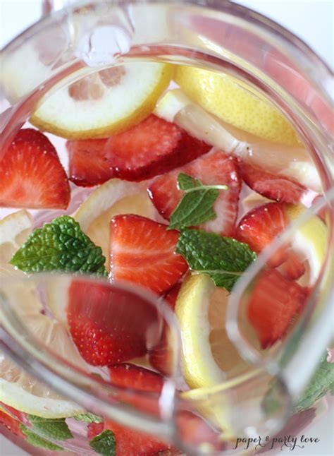 Paper And Party Love Strawberry Lemon And Mint Infused Water