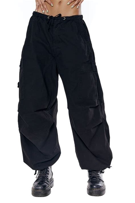 Black Parachute Cargo Pants Parachute Pants Outfit Cargo Pants Women Cargo Pants Outfit