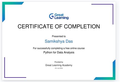 Completed Python For Data Analysis By Great Learning Samikshya Das