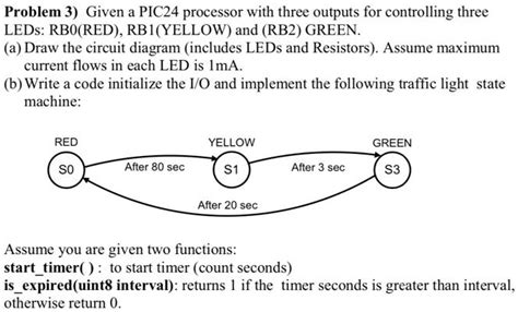 solved problem 3 given a pic24 processor with three outputs for