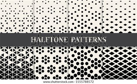 Simple Seamless Geometric Halftone Pattern Set Stock Vector Royalty Free 1555788572 Shutterstock