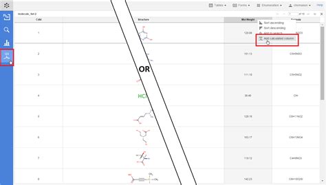 Adding Calculated Columns To Tables Chemaxon Docs
