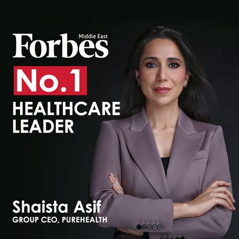 Shaista Asif Group Ceo Of Purehealth Ranked As The No1 Healthcare