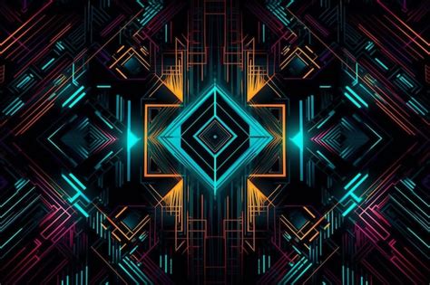 Premium Ai Image Cyberpunk Artistic Geometric Pattern