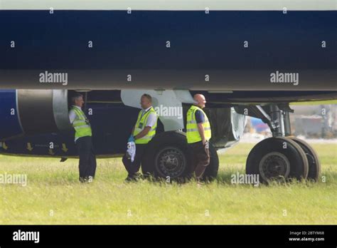 British Airways Planes Grounded At Glasgow Airport Hi Res Stock