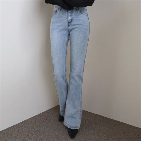 여자 롱 하이 난스판 연청 봄 슬림핏 부츠컷 에이블리