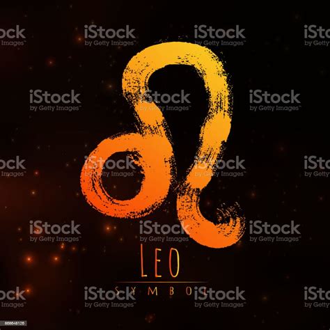 빛나는 별과 공간의 어두운 우주 배경에 추상 조디악 로그인 레오 벡터 조디악의 형태로 성운 레오 로그인 합니다 추상 브러쉬 스트로크 기호입니다 밝은 현대 그라데이션