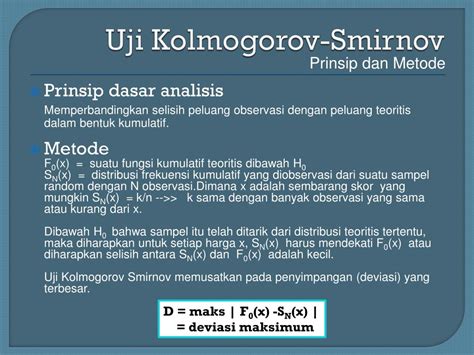 Ppt Uji Kolmogorov Smirnov Uji Shapiro Wilk Powerpoint Presentation