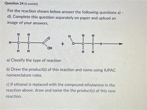 Solved For The Reaction Shown Below Answer The Following Chegg