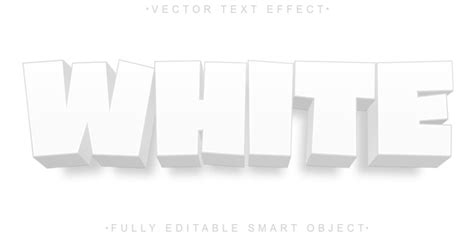 Premium Vector White Vector Fully Editable Smart Object Text Effect