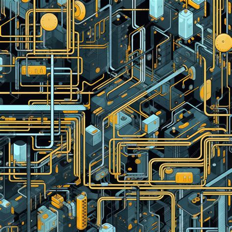 Premium Photo Techno Grid Urban And Seamless Pattern