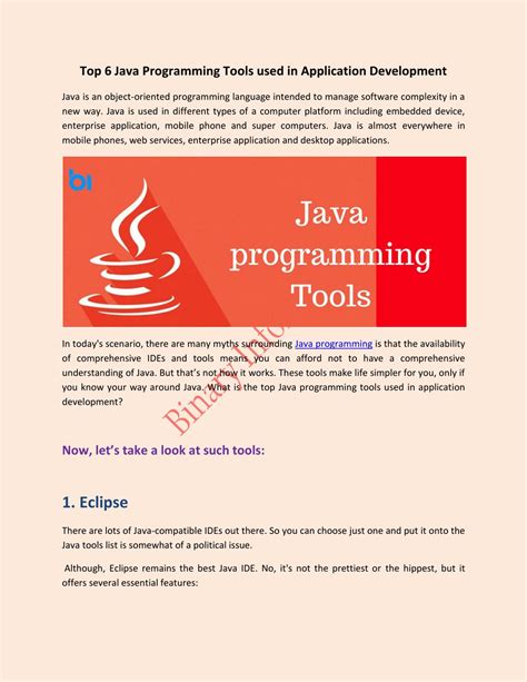 PPT Top Java Programming Tools Used In Application Development PowerPoint Presentation ID