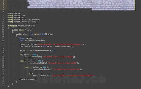 Sentencia If Else VisualStudio C Prueba De Examen Masivo Tutorias Co