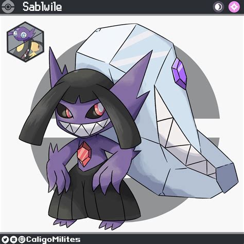 Fusion Mawile And Sableye Pokemon Fakemon By Caligomilites On Deviantart