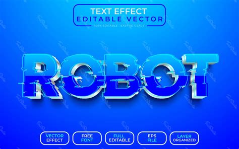 Robot Text Effect Free Illustrator Vector File