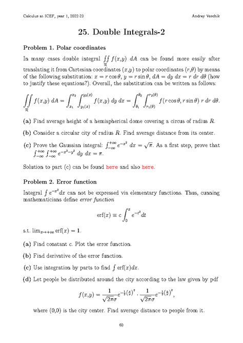 25 Double Integrals 2 Calculus At Icef Year 1 2022 23 Andrey