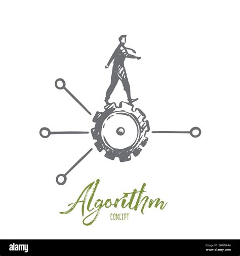 Algorithm Data User Element Software Concept Hand Drawn Man On
