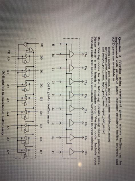 Question 2 Verilog Using Structural Eates Tristate