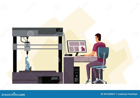 Developer And Engineer Using 3d Printer For Creating Model In