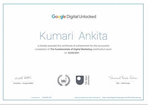 Ankita Raj On Linkedin Finally I Achieve The Fundamentals Of Digital Marketing Certificate From