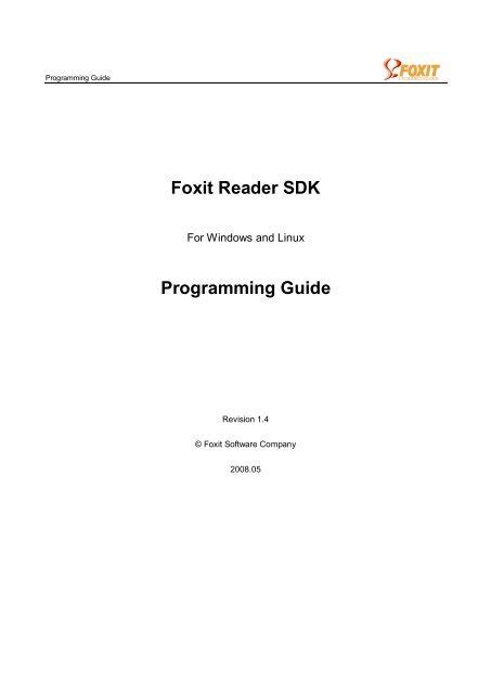 Foxit Reader Sdk Programming Guide