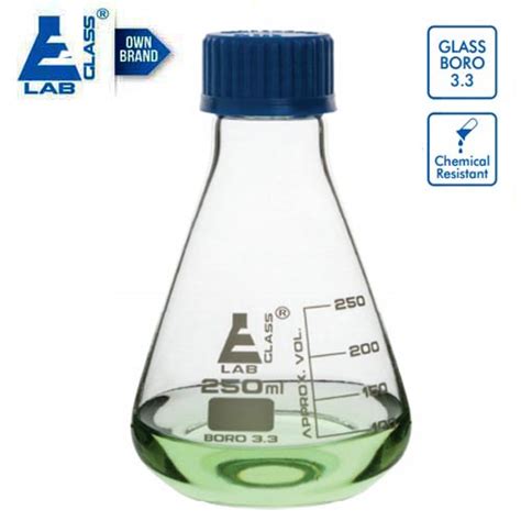 Conical Flask With Screw Cap 250 1000ml Borosilicate Glass LABGLASS USA Lab Asia Science And