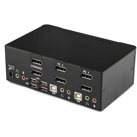 Startech Com 2 Port Dual DisplayPort USB KVM Switch With AudioControl 2 High Resolution Dual