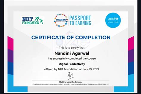 Nandini Agarwal On Linkedin Skills Achievement Course Experience Knowledge Learning