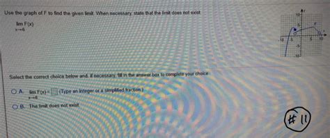 Solved Use The Graph Of F To Find The Given Limit When