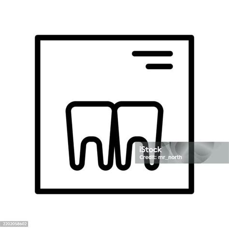 치과 X 선 아이콘 얇은 선 스타일 벡터 일러스트 레이 션 그래픽 디자인 고립 색상에 대한 스톡 벡터 아트 및 기타 이미지 고립 색상 디자인 요소 로고 Istock