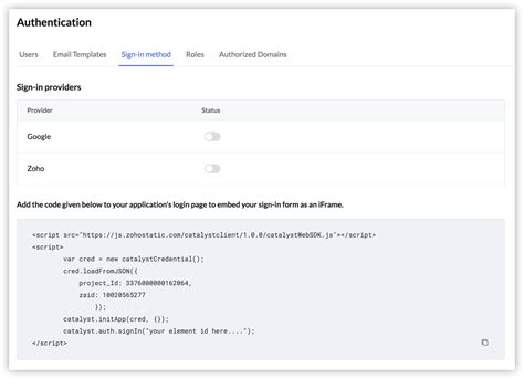 configure sign in method authentication app tutorial online help catalyst