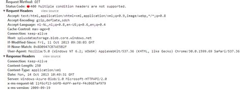 Azure Blob Storage Error Multiple Condition Headers Are Not Supported