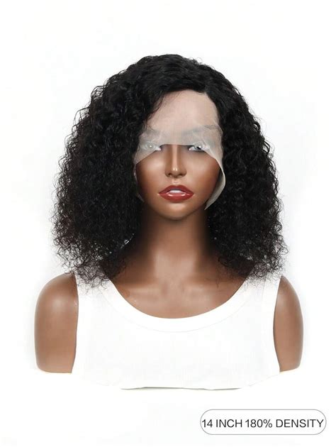 Short Curly Bob Wig Human Hair 180 Density Kinky Curly Side Part Short