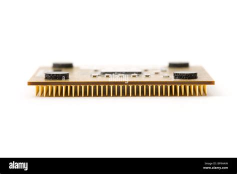 Golden Computer CPU Close Up Shot Stock Photo Alamy