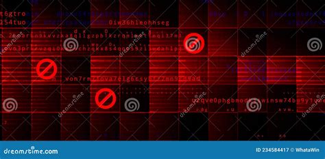 Abstract Technology Binary Code Dark Red Background Cyber Attack Ransomware Malware