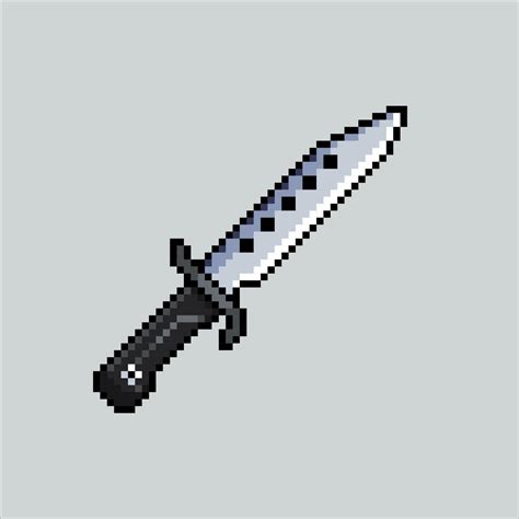 Pixel Art Illustration Knife Pixelated Knife Survival Combat Knife
