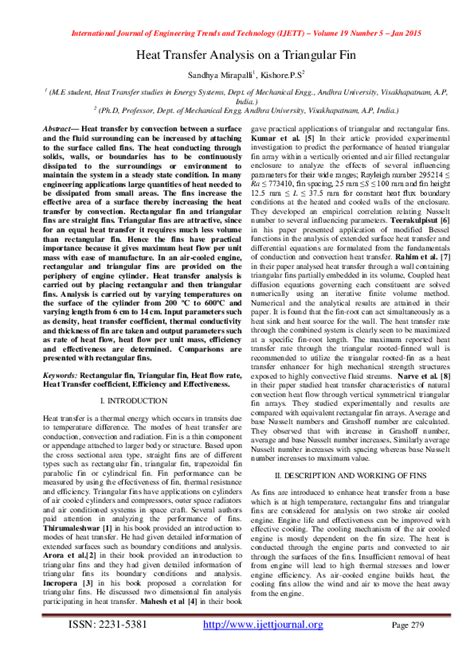 Pdf Heat Transfer Analysis On A Triangular Fin