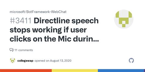 Directline Speech Stops Working If User Clicks On The Mic During