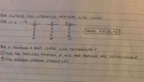 Solved Box CONTAINS NON INTERACTING PARTICLES WITH STATES Chegg