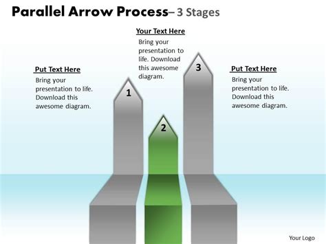 Parallel Arrow Process Stages PowerPoint Shapes PowerPoint Slide Deck Template