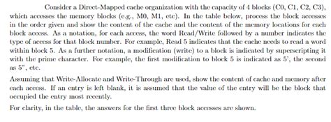 Solved Consider A Direct Mapped Cache Organization With The Chegg