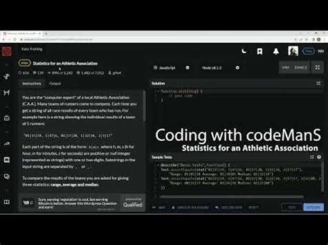 Codewars 6 Kyu Statistics For An Athletic Association Javascript YouTube