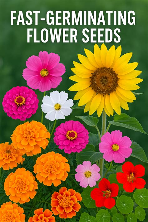 Fast Germinating Flower Seeds Marigolds Zinnias Sunflowers And More