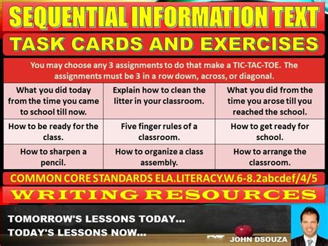 Sequence Information Text Worksheets Teaching Resources