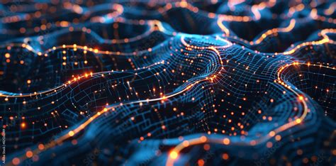 Futuristic Neural Network Visualized With Glowing Synapses And Active