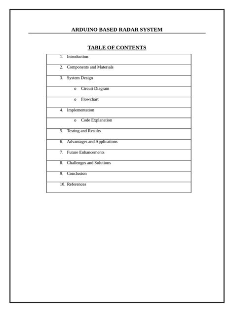 Radar Report Pdf Arduino Radar