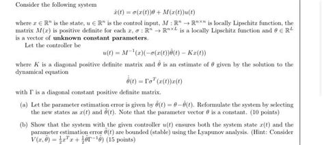 Solved Consider The Following System Chegg