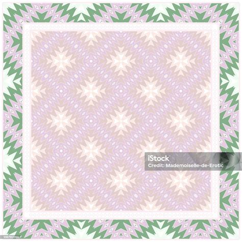 기하학적 패턴 손수건 인쇄입니다 벡터 일러스트입니다 직물 섬유 두건 Scarg 인쇄 궁전에 대한 스톡 벡터 아트 및 기타 이미지